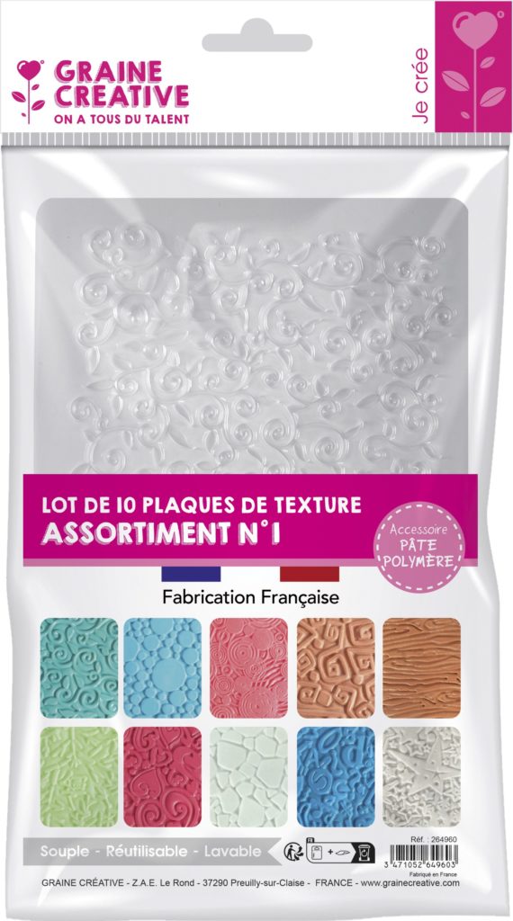 Plaques de texture assortiment de 10 unités, pour pâte polymère - N°1 ...